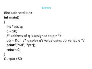 UNIT III POINTERS IN C | PPT