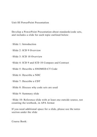 Unit III PowerPoint PresentationDevelop a PowerPoint Prese.docx ...