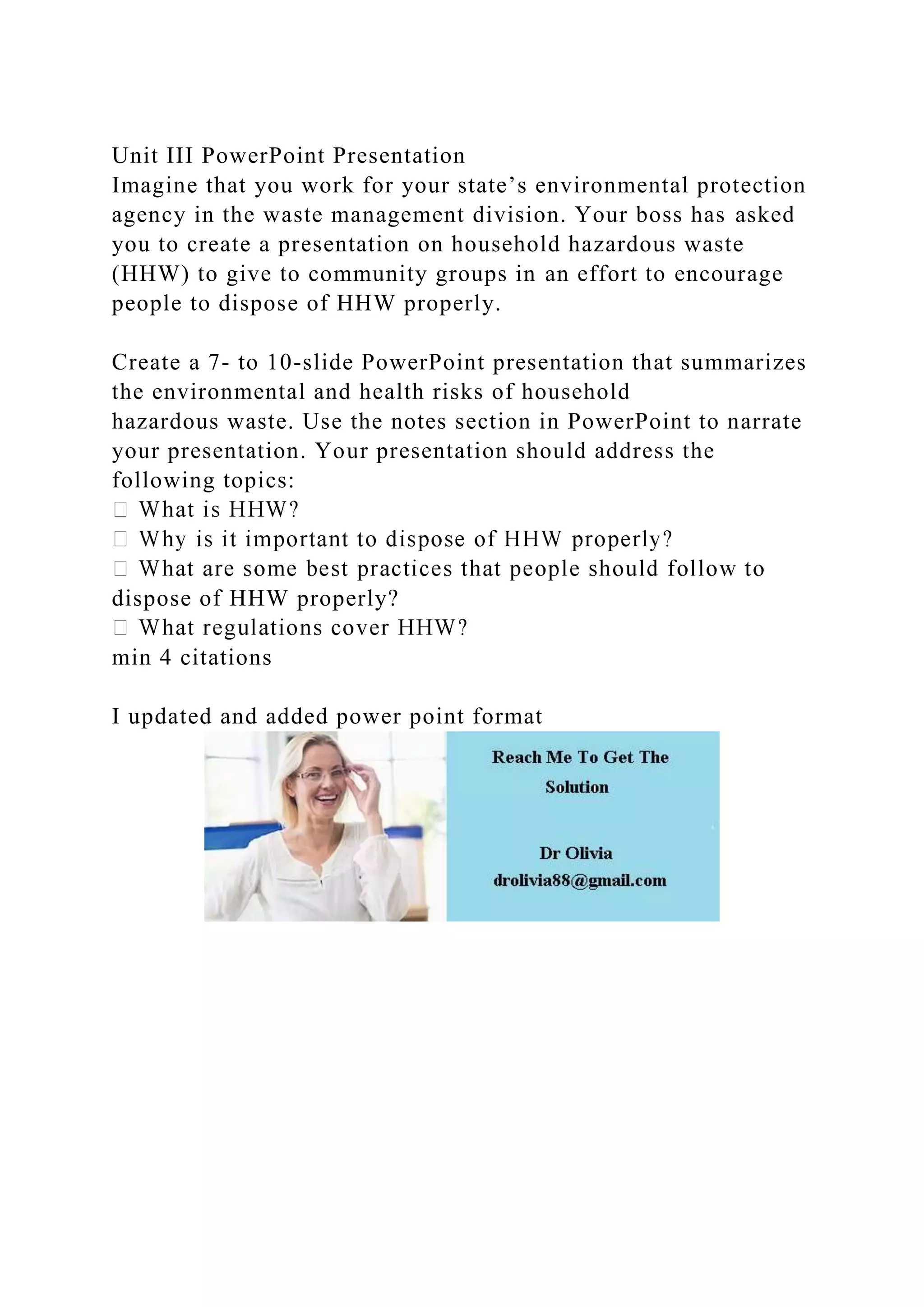 Unit III PowerPoint PresentationImagine that you work for your sta.docx