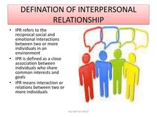 IPR Inter Personal Relationships | PPTX