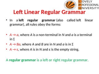 UNIT III REGULAR GRAMMAR. in automatappt | PPT
