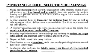 UNIT- III SALES FORCEMANAGMENT FOR B.COM CBCS, PERSONAL SELLING AND ...