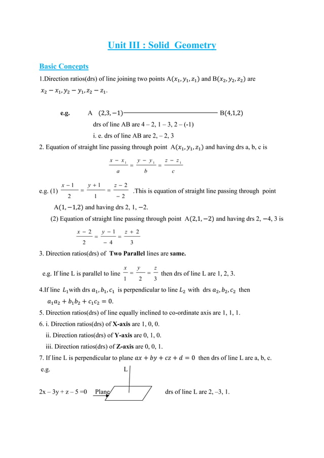 Unit iii solid geometry | PDF
