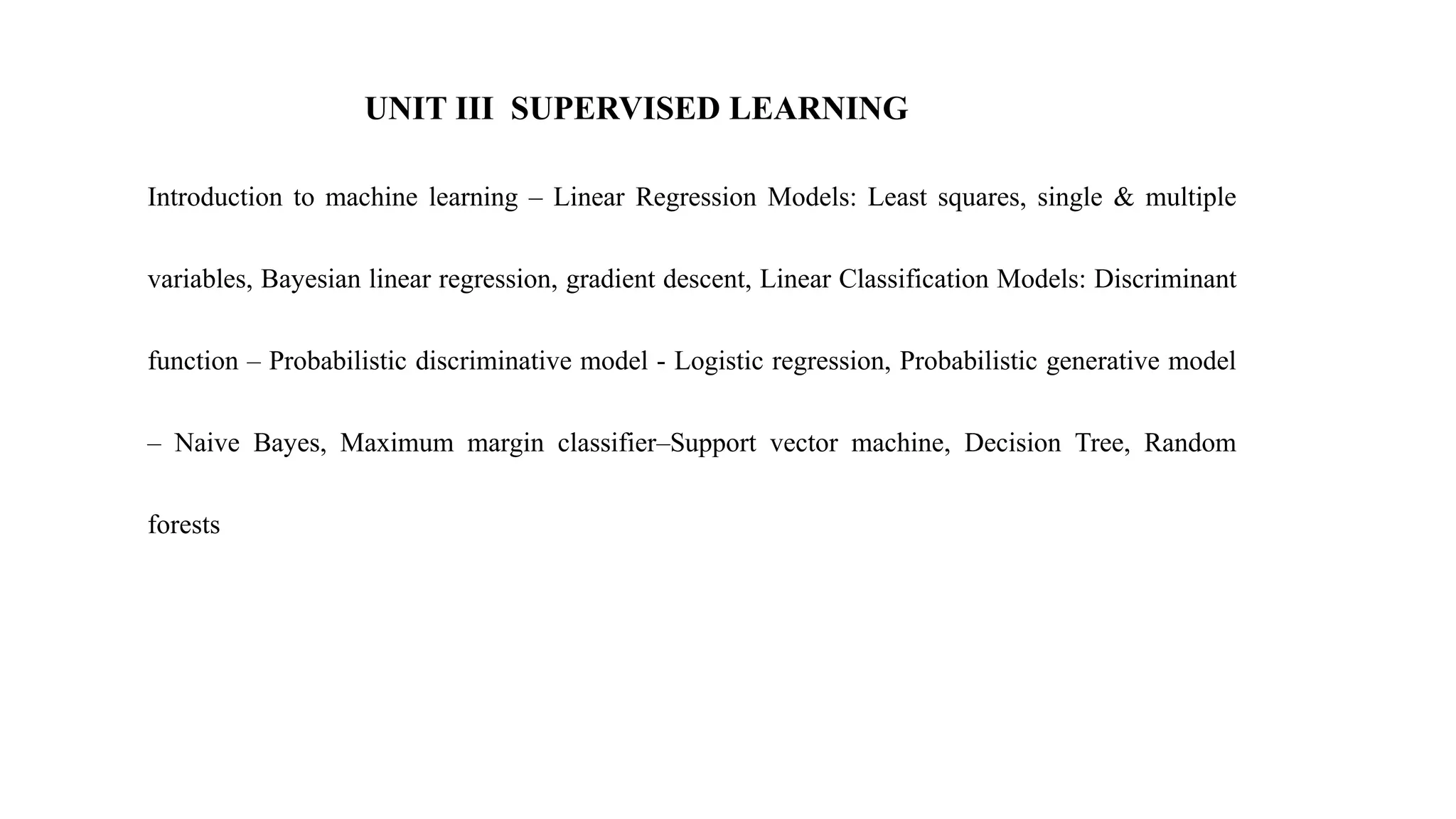 UNIT III SUPERVISED LEARNING.pptx