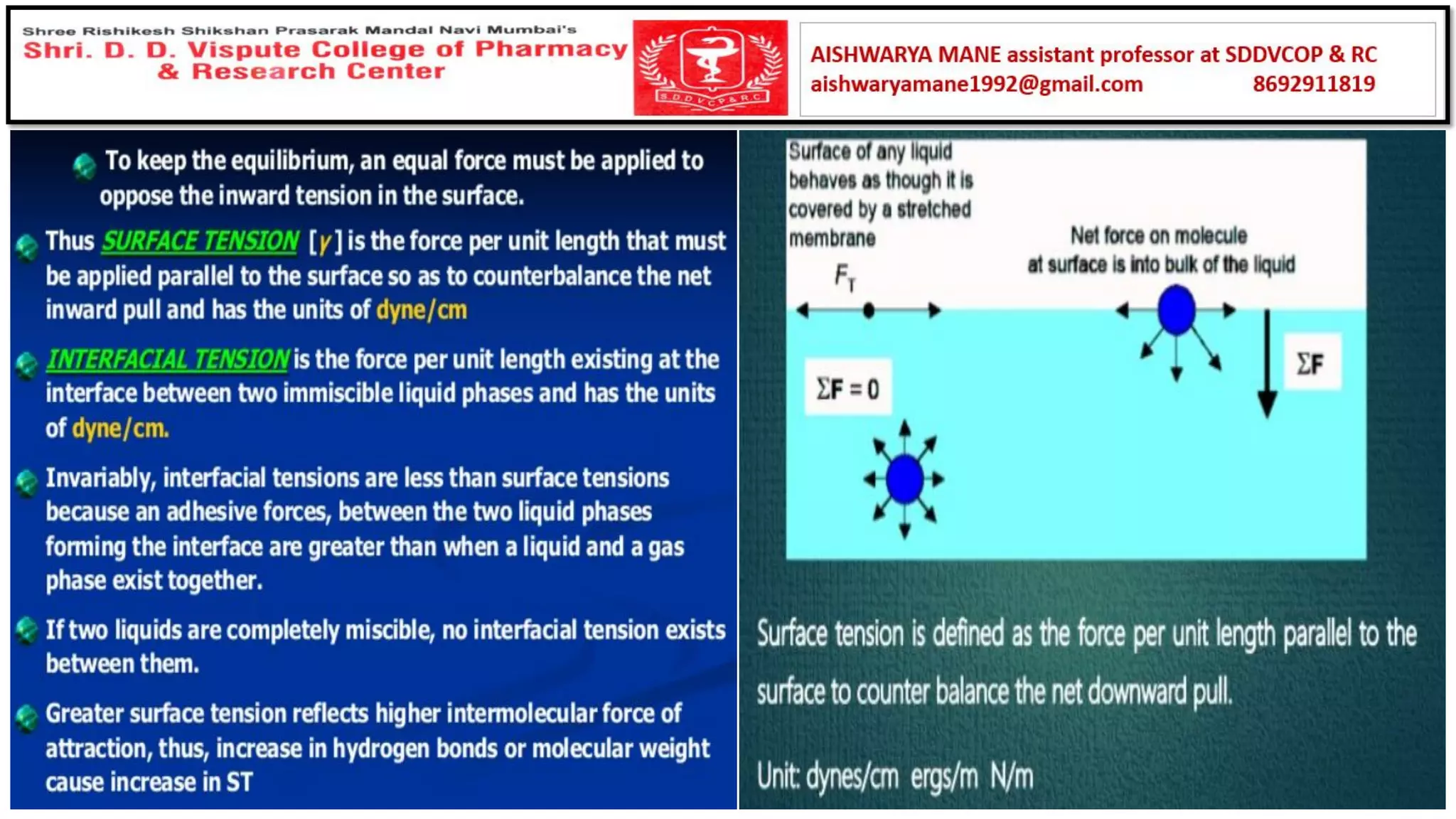 Unit III PP-I SEM III Surface & Interfacial phenomenon | PDF