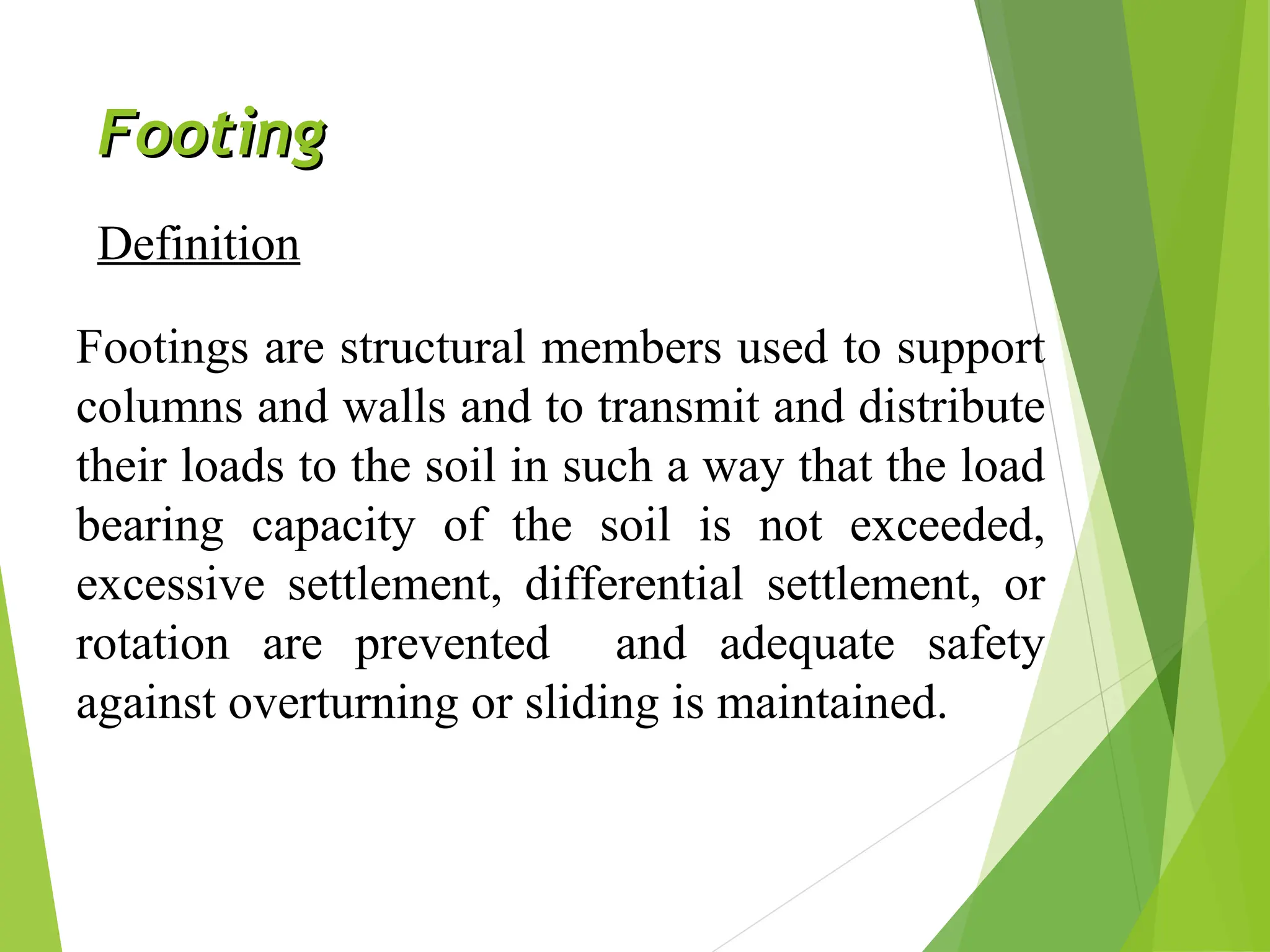 Unit III_Types of Footings and design considerations | PPT