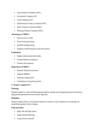 Comprehensive Overview of Financial Services: NBFCs, Venture Capital ...