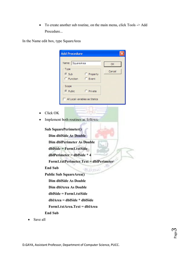 Unit iii vb_study_materials | PDF | Web Development | Internet