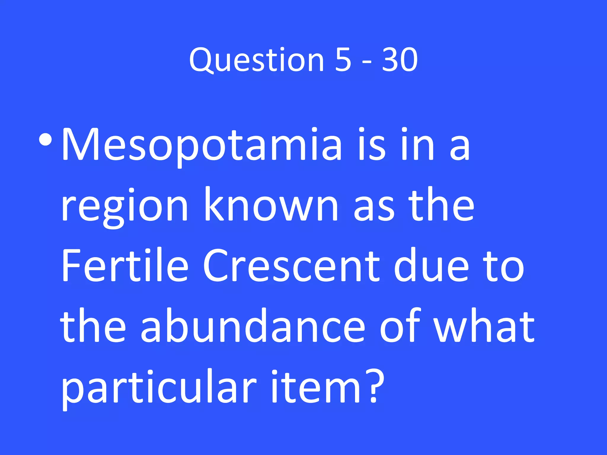 Unit II: Mesopotamia jeopardy game | PPT | Free Download