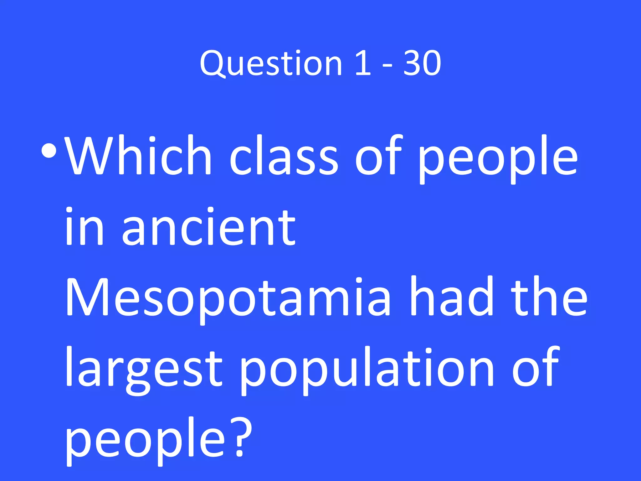 Unit II: Mesopotamia jeopardy game | PPT