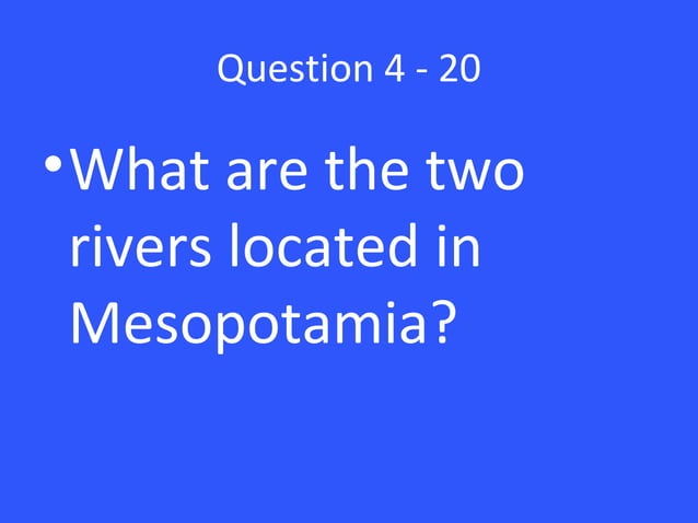 Unit II: Mesopotamia jeopardy game | PPT