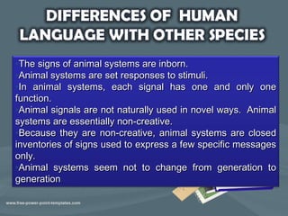 Human Language vs Animal Communication | PPT