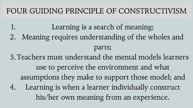 CONSTRUCTIVISM AND LEARNER CENTERED TEACHING | PDF