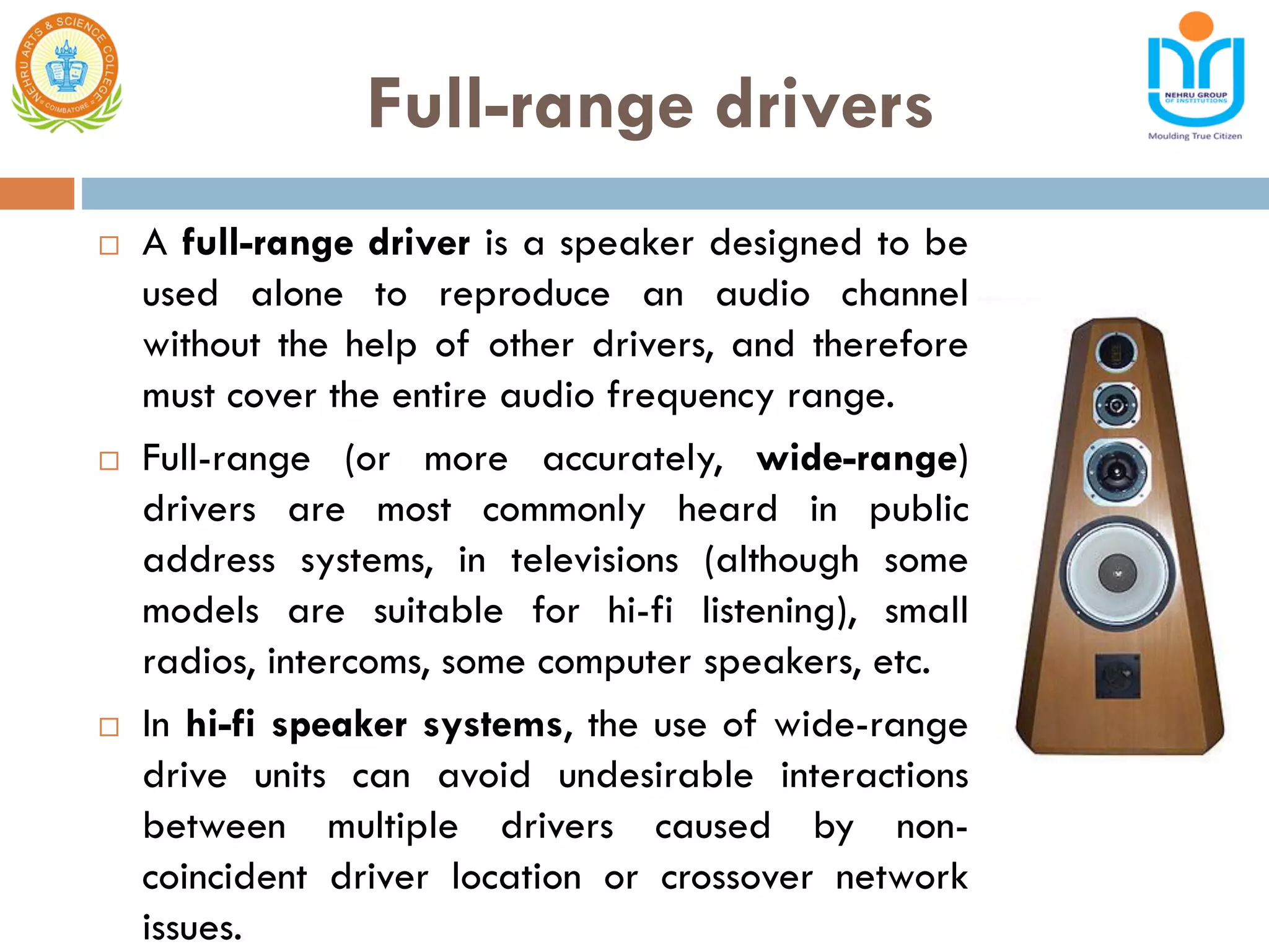 Loudspeaker-Types, designs, Application & Crossover | PDF