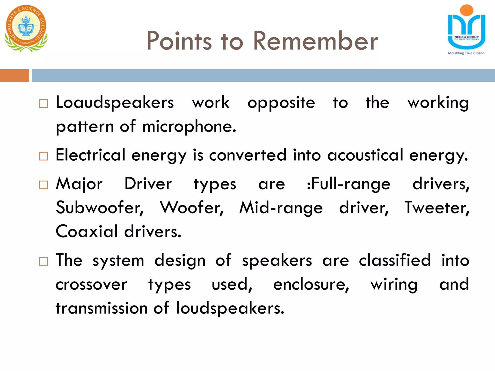 Loudspeaker-Types, designs, Application & Crossover | PDF