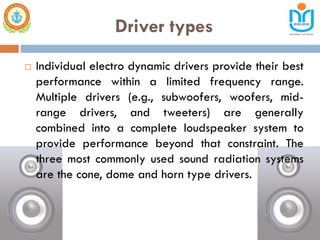 Loudspeaker-Types, designs, Application & Crossover | PDF