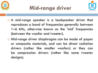 Loudspeaker-Types, designs, Application & Crossover | PDF