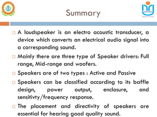 Loudspeaker-Types, designs, Application & Crossover | PDF