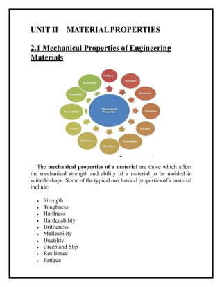 Unit ii material properties. | PDF