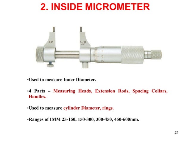 UNIT II MEASUREMENT OF LINEAR, ANGULAR DIMENSIONS, ASSEMBLY AND ...