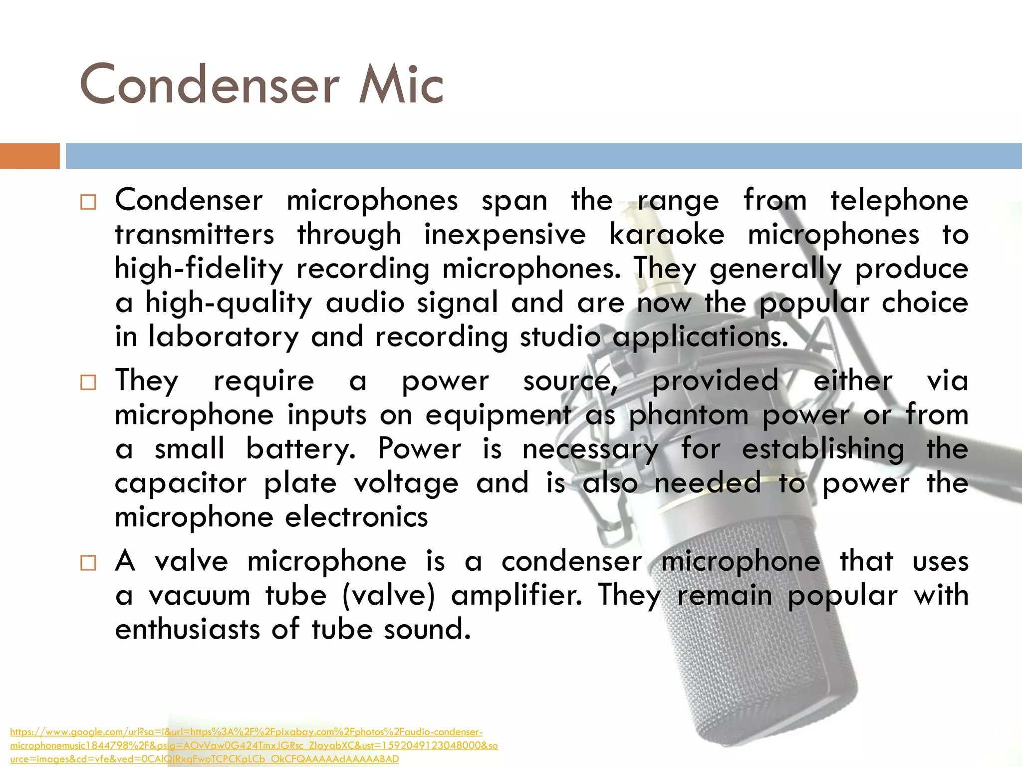 Microphones-Type, Characteristics, design, Applications, techniques ...