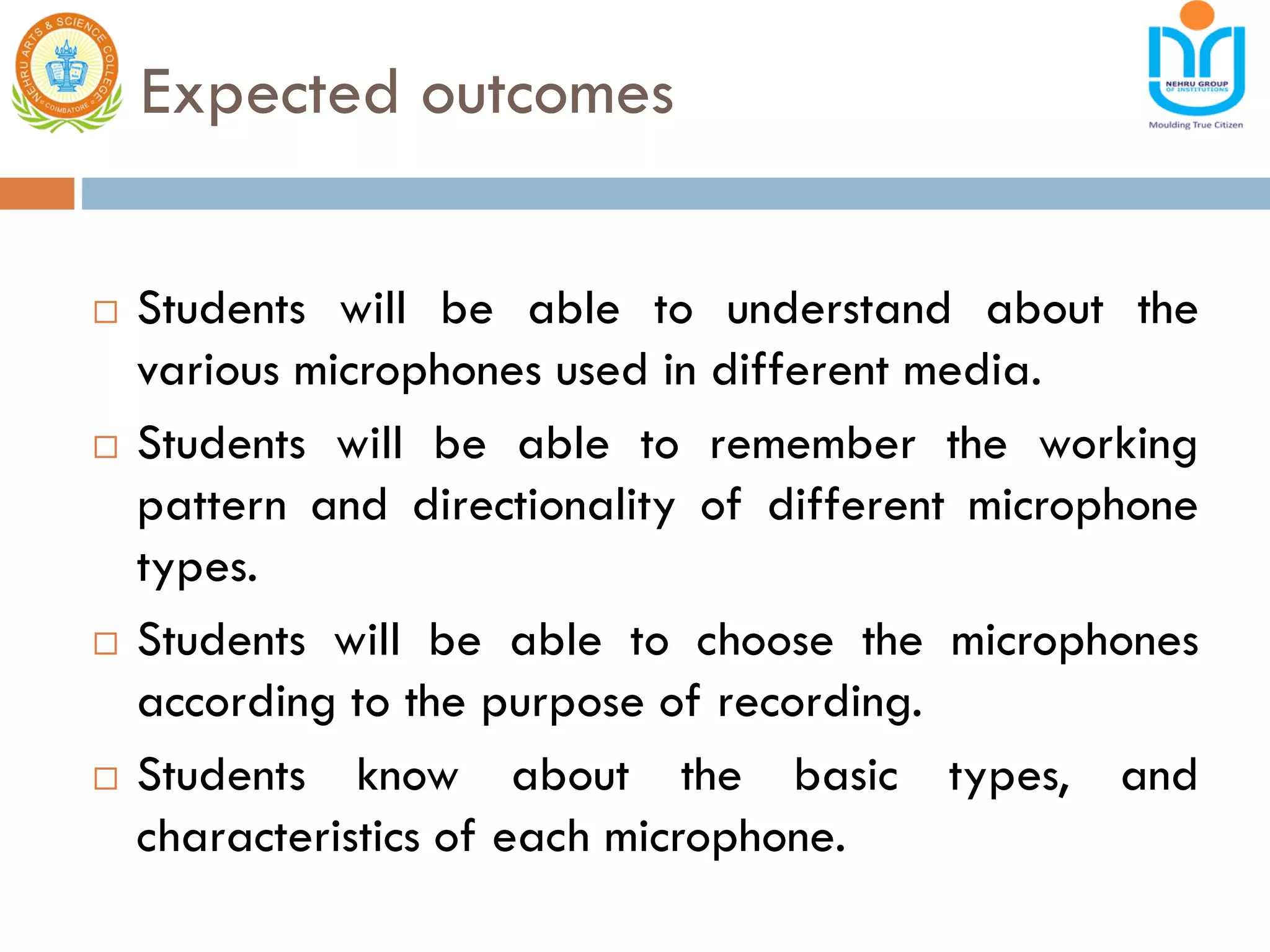 Microphones-Type, Characteristics, design, Applications, techniques ...