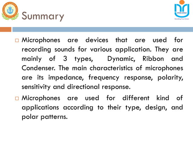 Microphones-Type, Characteristics, design, Applications, techniques ...
