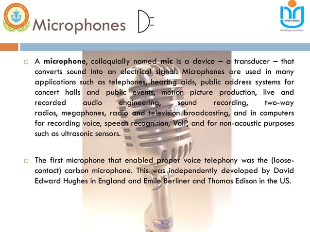 Microphones-Type, Characteristics, design, Applications, techniques ...