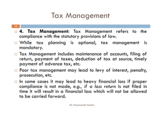Unit II Tax Planning and Company Promotion | PDF
