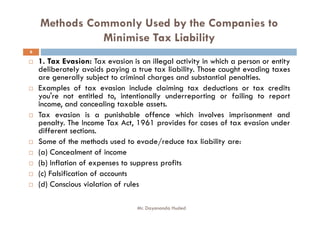 Unit II Tax Planning and Company Promotion | PDF