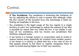 Unit II Tax Planning and Company Promotion | PDF