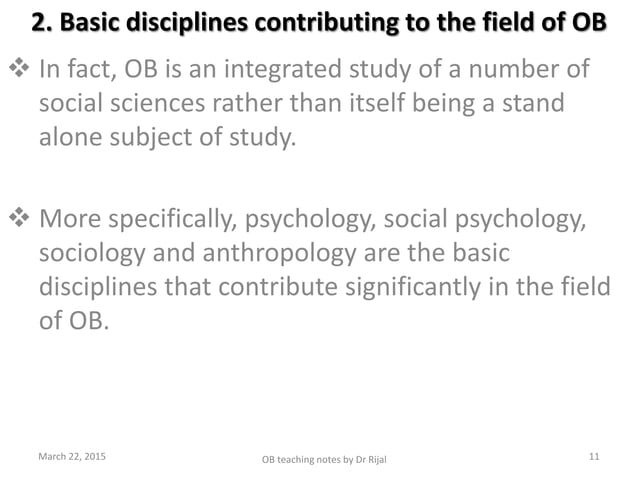 Unit I Introduction to OB | PPT