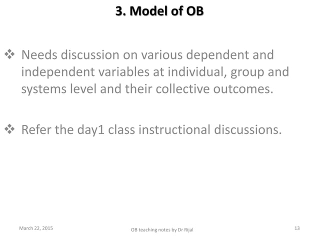 Unit I Introduction to OB | PPT