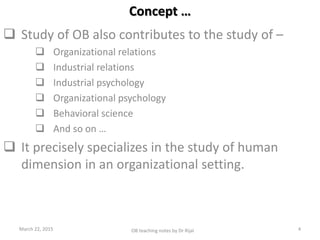 Unit I Introduction to OB | PPTX
