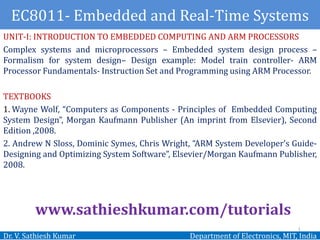 Unit 1 Introduction to Embedded computing and ARM processor | PDF