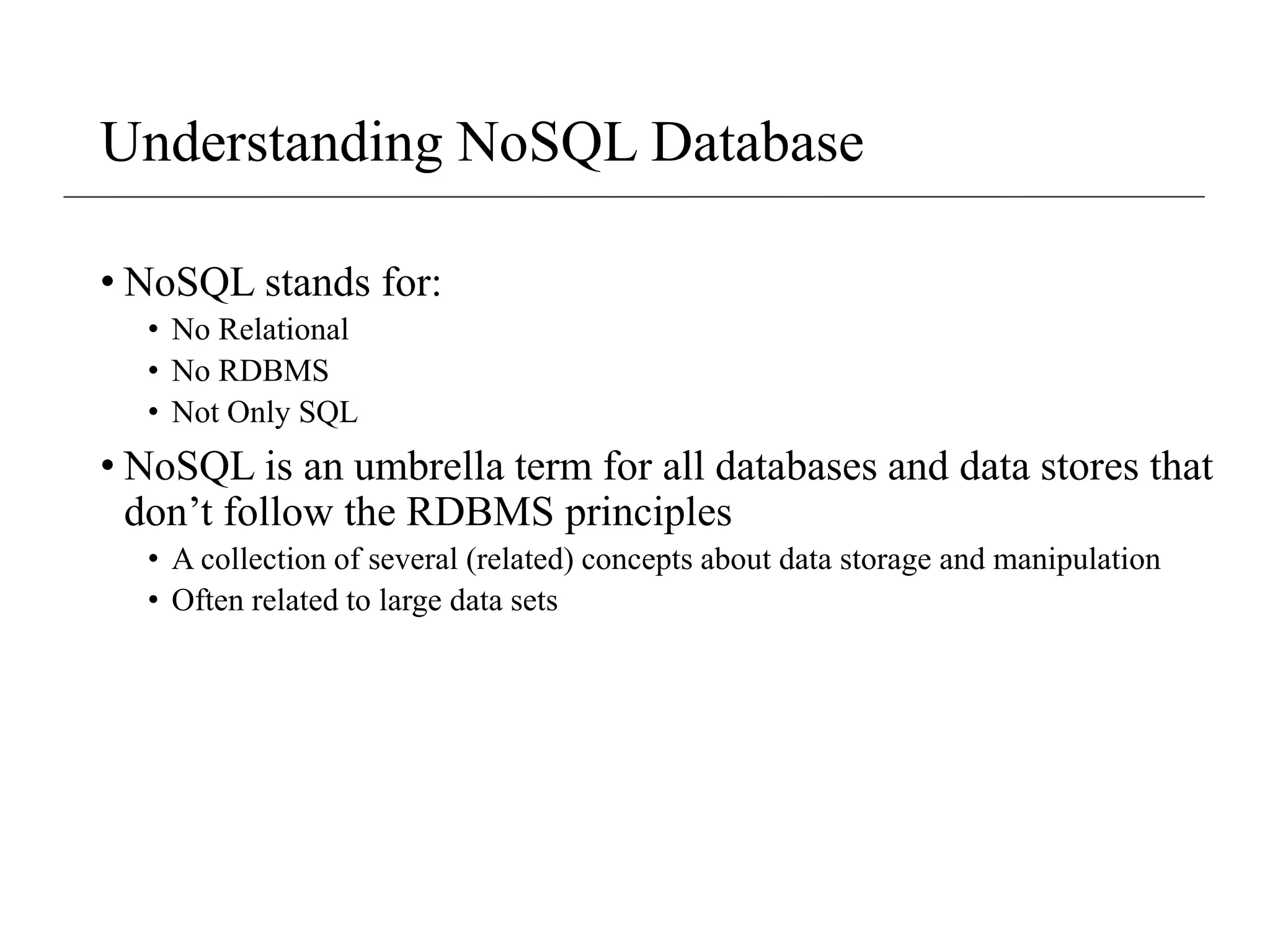 UNIT I Introduction to NoSQL.pptx