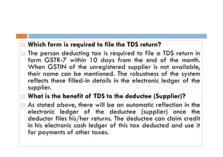 TDS and TCS Under GST | PDF