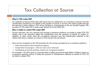 TDS and TCS Under GST | PDF