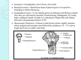 Pharmacognosy II as per PCI syllabus | PPTX