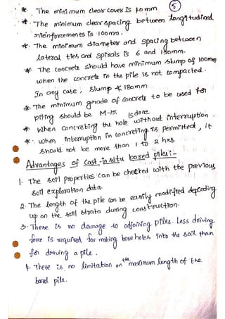 Unit ii pile foundations hand written notes | PDF