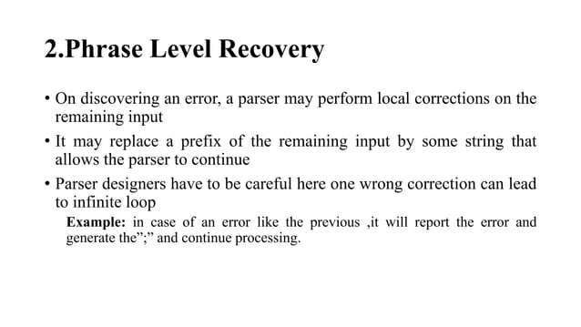 Module 2 Introduction To Syntax Analysis Ppt