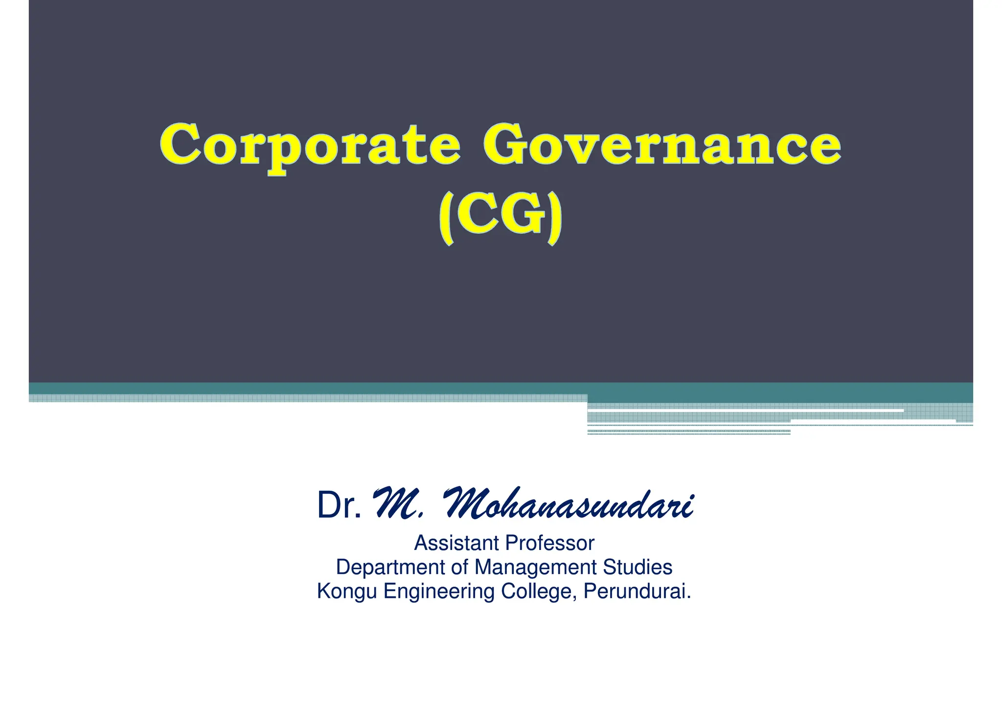 Unit II PPT- Corporate Governance. notes | PDF | Business ...
