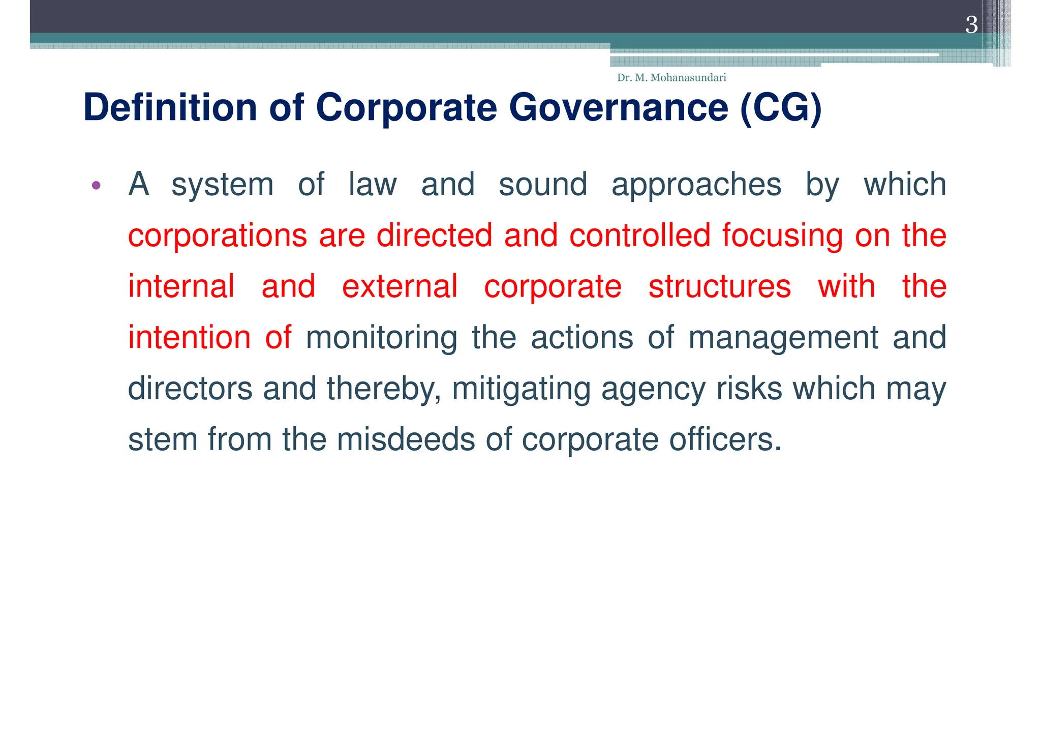 Unit II PPT- Corporate Governance. notes | PPT