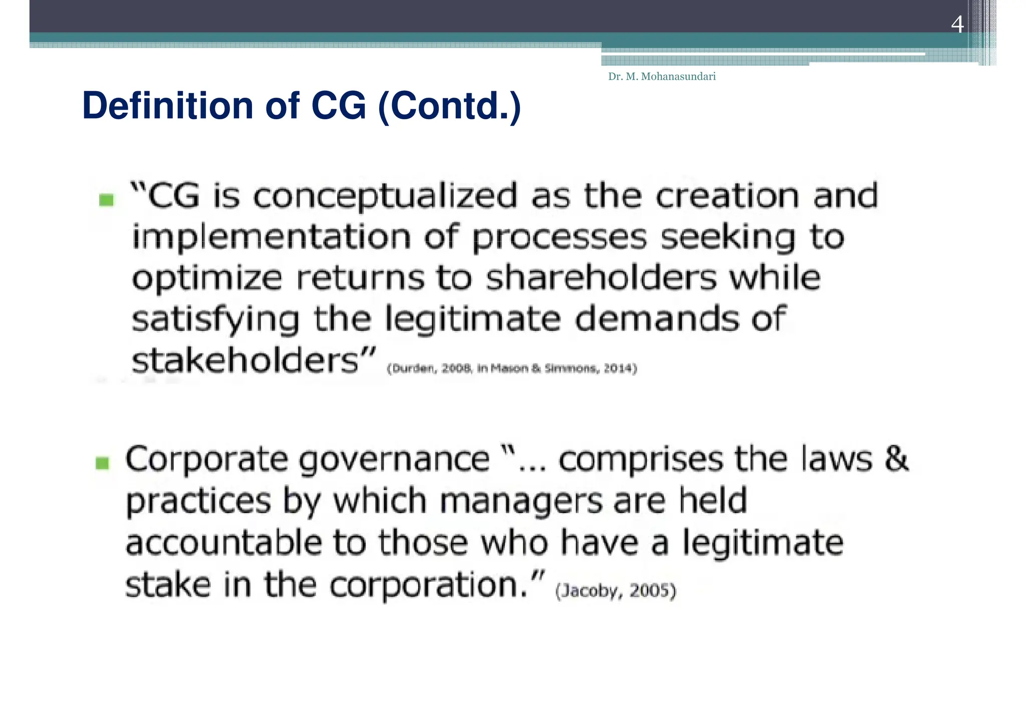 Unit II PPT- Corporate Governance. notes | PPT