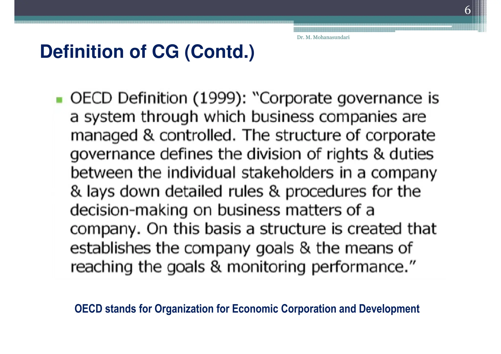 Unit II PPT- Corporate Governance. notes | PPT