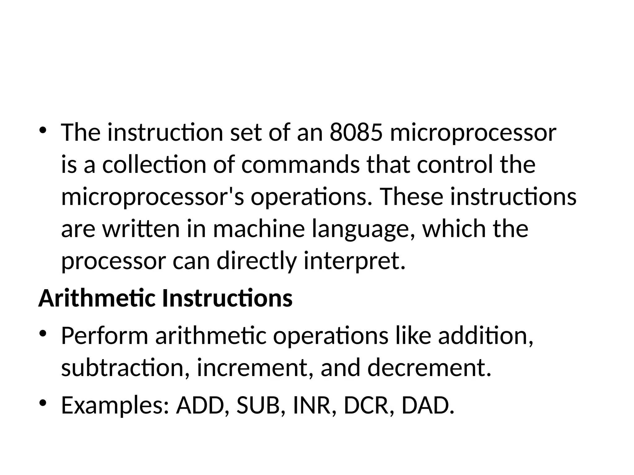Instruction Set and programming with 8085 | PPTX