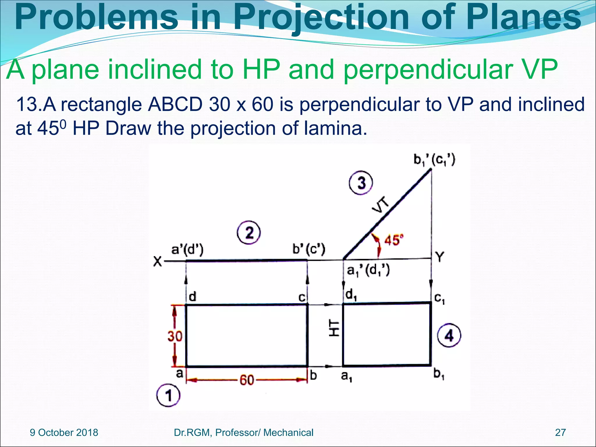 Unit ii projection of planes | PDF