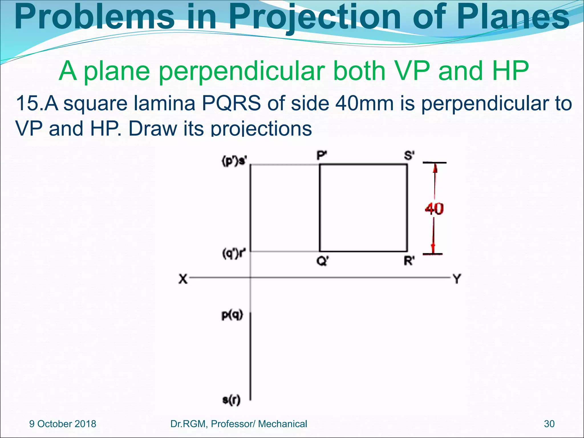 Unit ii projection of planes | PDF