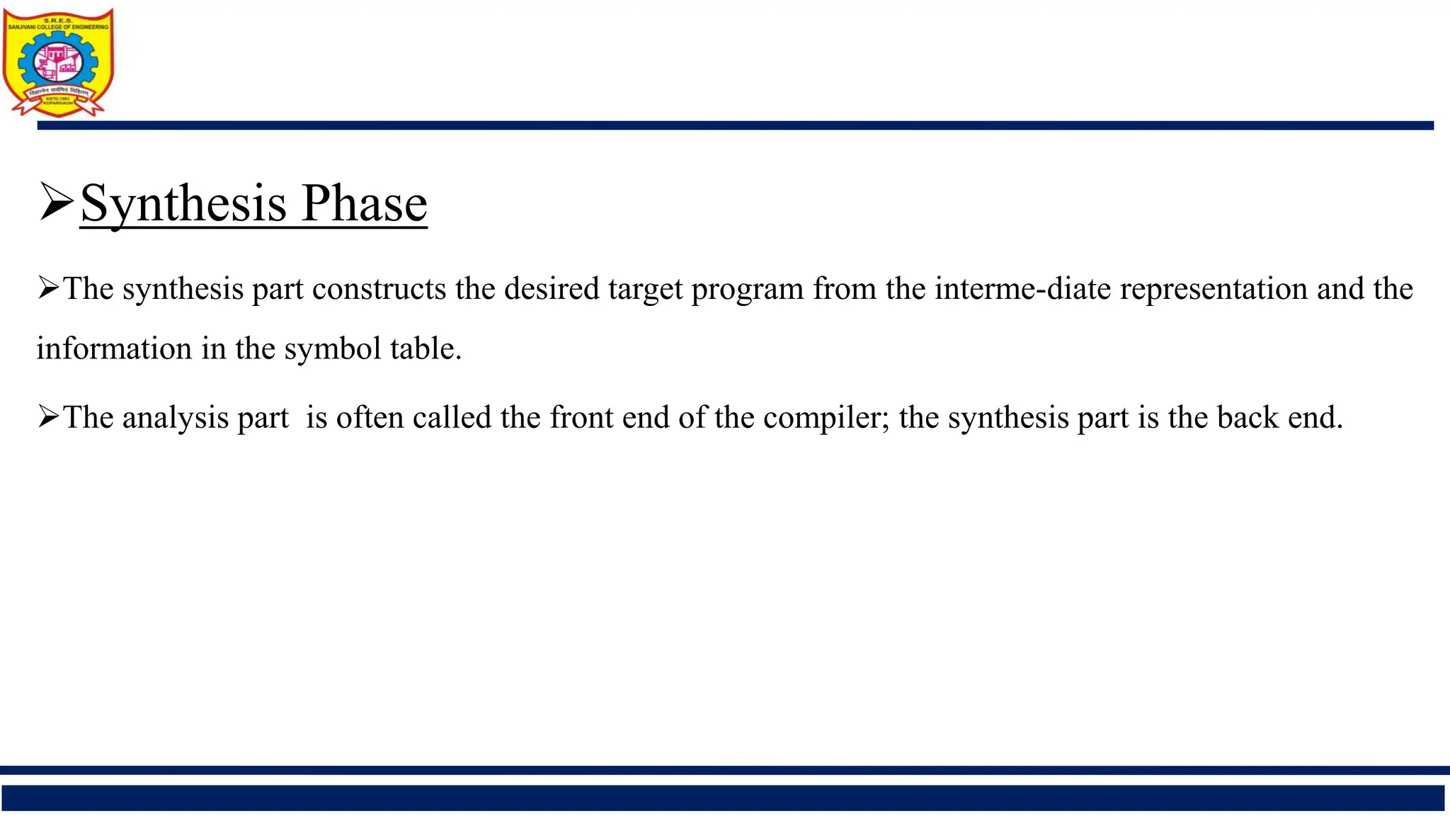 Structure of a Compiler, Compiler and Interpreter, Lexical Analysis: Role of the lexical ...