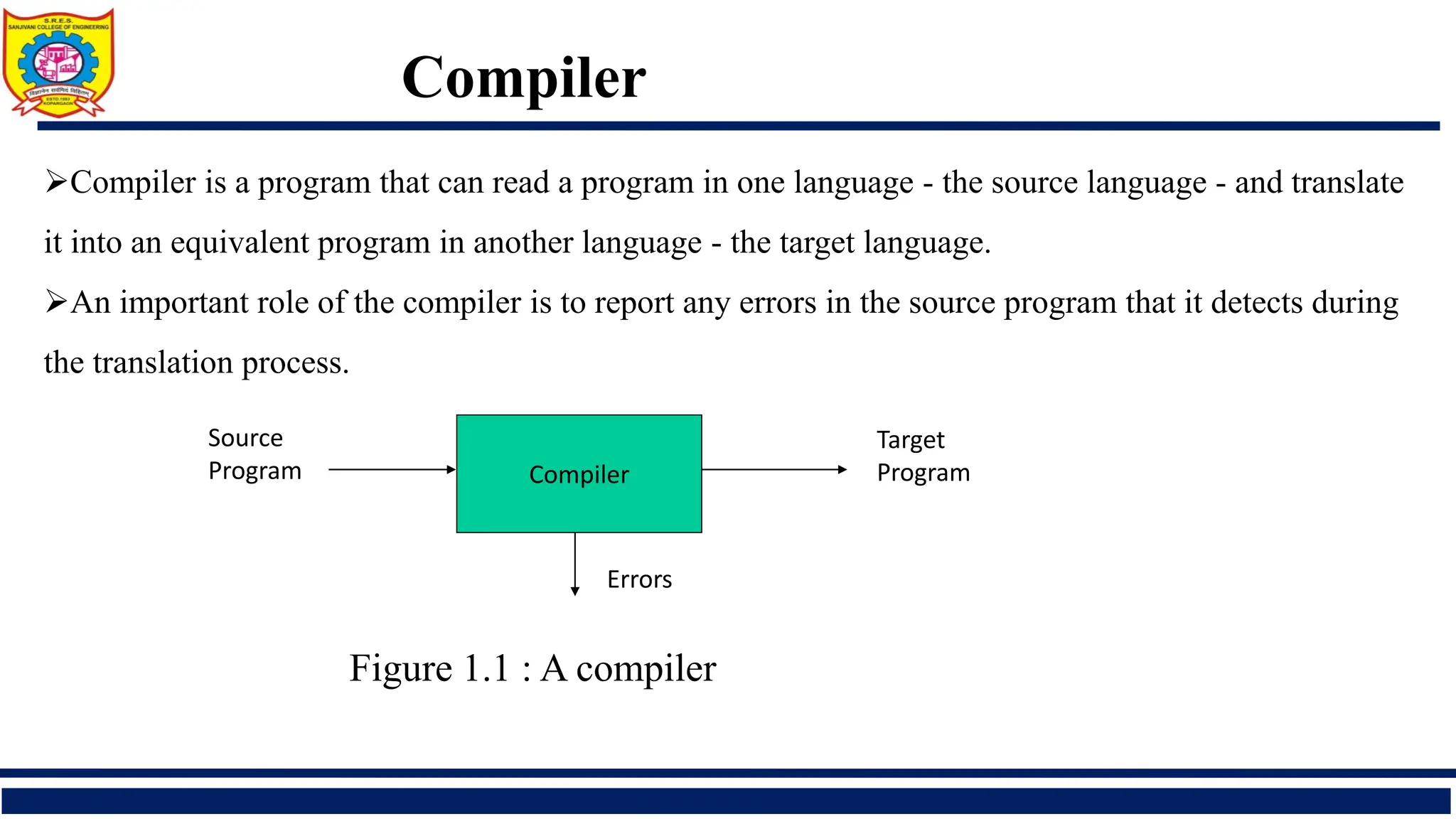 Structure of a Compiler, Compiler and Interpreter, Lexical Analysis ...
